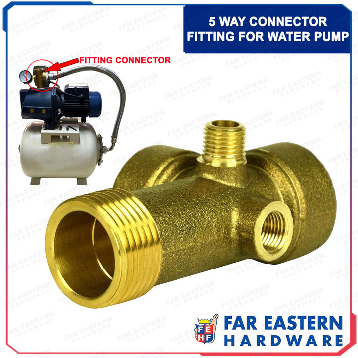 DAYUAN 5 Way Connector Fitting For Water Pump To Bladder Tank / Brass ...