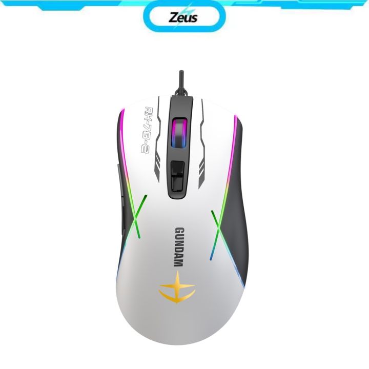 BEST- Zeus x Gundam ( GD-001BLACK ) RGB LED Wired Gaming Mouse RGB ...