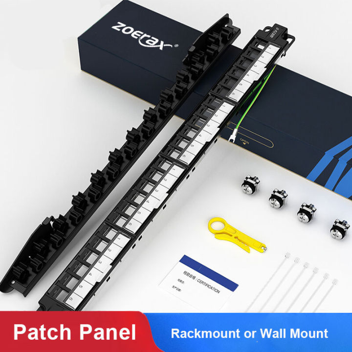 ZoeRax Rack Mount or Wall Mount 24 Port Keystone Blank Patch Panel ...
