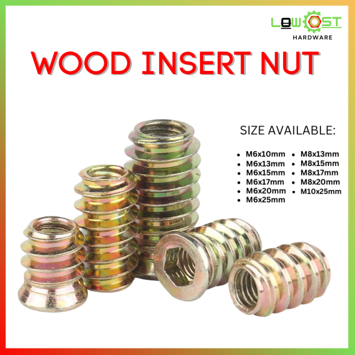 Wood Insert Nut Furniture Wooden Anchor Threaded Socket Nuts Connector ...