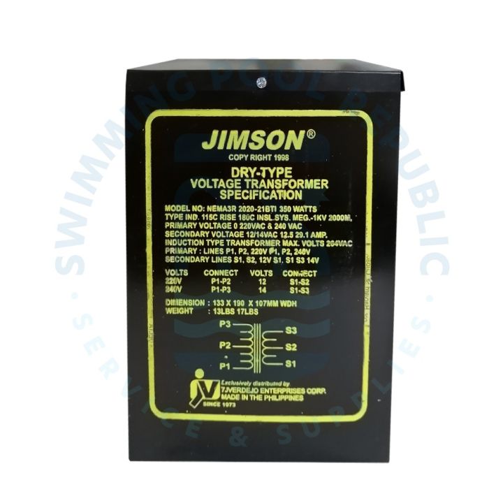 JIMSON, Transformer 350 Watts, 12V, Model No. NEMA3R 2020-21 BTI ...