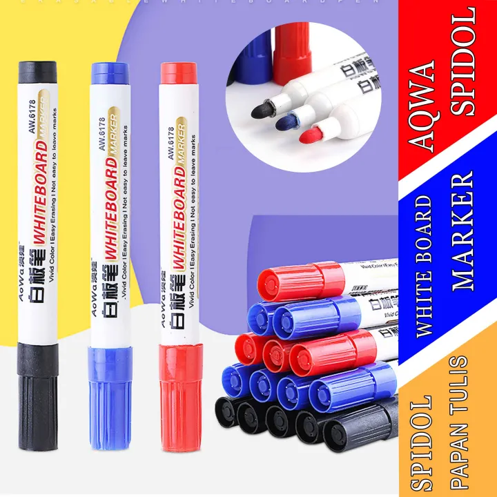 Spidol Papan Tulis - AQWA Spidol - Spidol White Boar - Spidol Warna ...