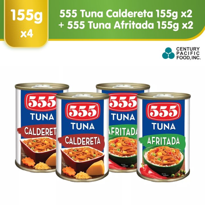 1024 555 Tuna Caldereta 155g Pack of 2 + 555 Tuna Afritada 155g Pack of 2 | Lazada PH