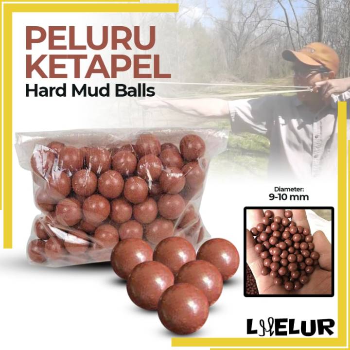 Bola Lumpur Keras Ketapel Peluru Slingshot Ammo Hard Mud Balls 9-10mm ...
