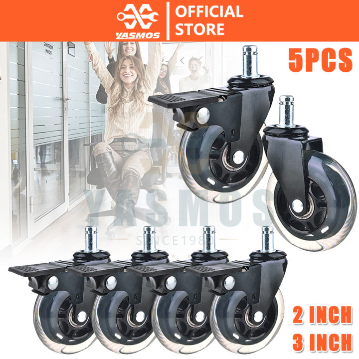 Chair Wheel 5PCS Swivel Mute Rubber Casters Suitable For Multiple ...
