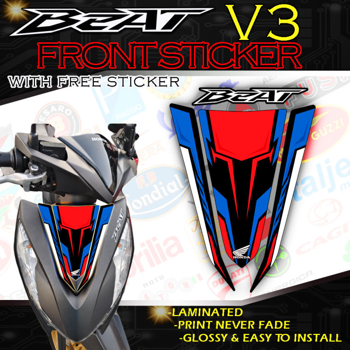 HONDA BEAT V3 FRONT STICKER / HONDA BEAT V3 STICKER / BEAT STICKER ...