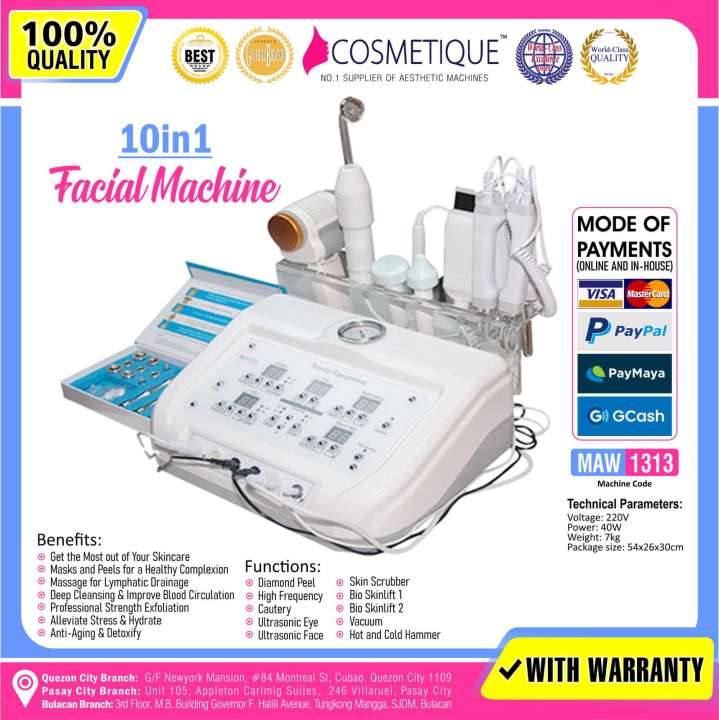 10 in 15 Facial Machine Diamond Peel Cautery High Frequency Ultrasonic ...