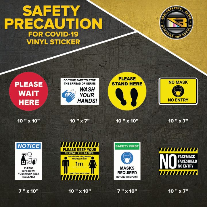 Safety Precaution Vinyl Sticker | Lazada PH