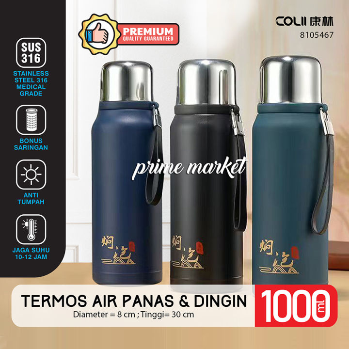 Termos Air Panas 1 Liter Stainless Steel SUS 316 Thermos Air Panas 1 ...