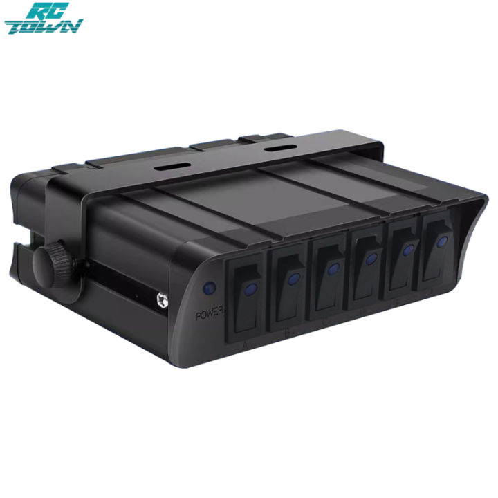 6 Gang Marine Boat Rocker Switch Box, SPST On/Off Rocker Toggle Switch ...