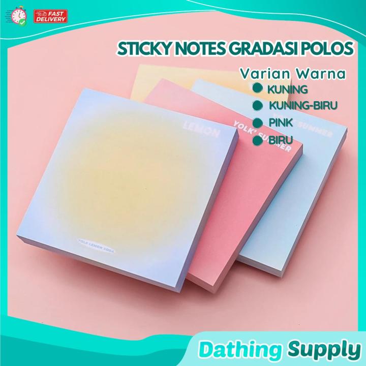 Sticky Notes Gradasi Polos 50 Lembar Memo Tempel Gradasi Warna-Warni 50 ...