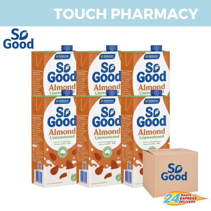 SO GOOD Plant-Based Almond Milk Unsweetened (1L x 6 Bottles) | Lazada