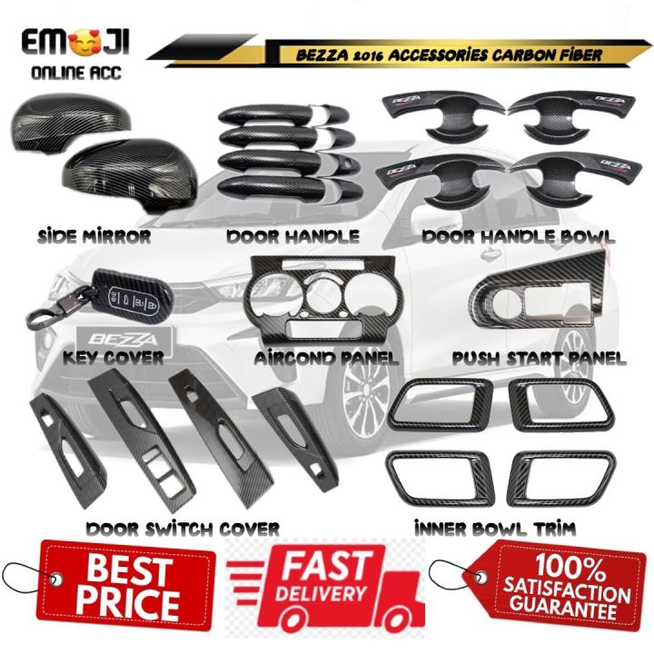 Perodua Bezza 2016 onwards Carbon Fiber Accessories door handle bowl ...