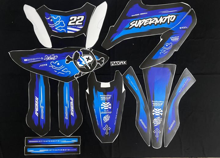 sticker fullbody variasi decal crf 150 L motif keren efek kartun biru ...