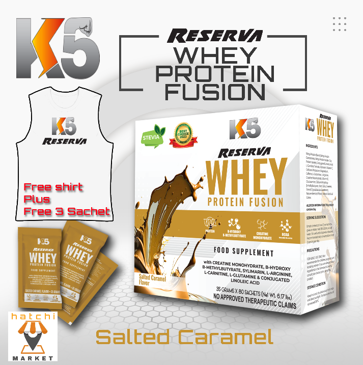 FREE GYM SHIRT Plus 3 SAHCET K5 Protein Reserva 100% Whey Protein ...