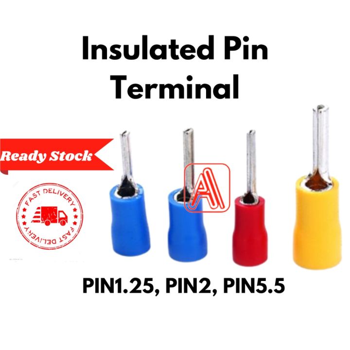 (100PCS) Insulated Pin Terminal 1.25mm 1.5mm / 2mm / 5mm | Lazada