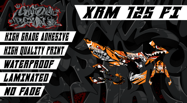 Honda XRM 125 FI Shark Decals Set (Orange) | Lazada PH