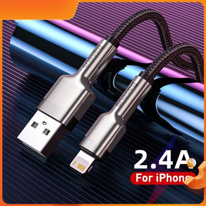 Baseus USB to IP Lighting Cable 2.4A Fast Charge for iPhone 12 Pro Max Data Cable USB Charger ...