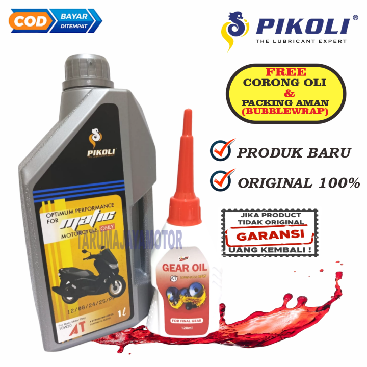 Paket Oli Pikoli Matic Motor Scooter Matik 1 Liter Nmax Aerox Synthetic ...