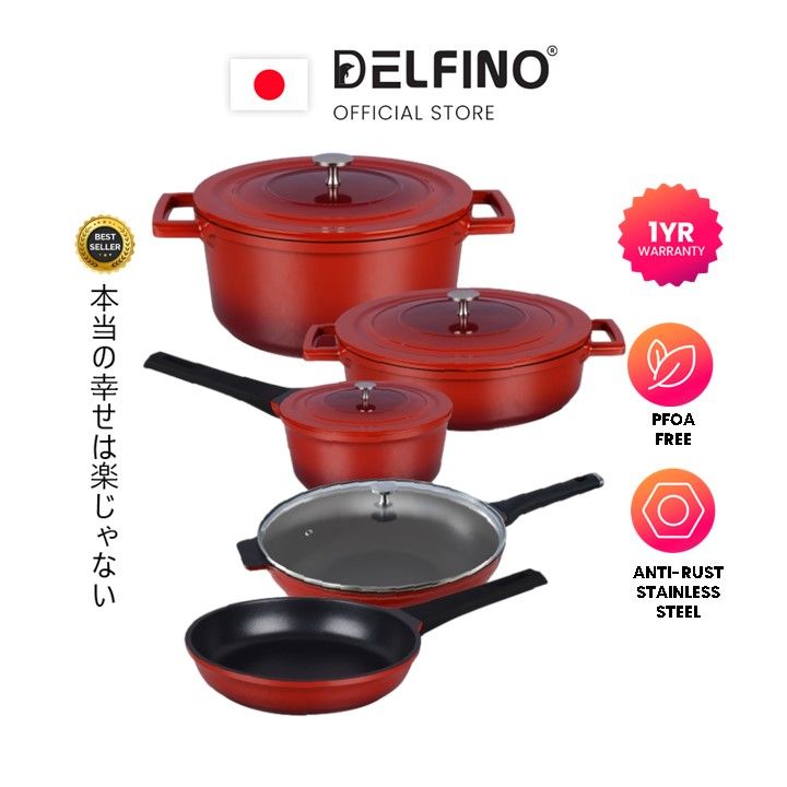 Delfino Nabe Pots & Pans Soup Pot Deep Frying Pan Wok Pan Non-Stick ...
