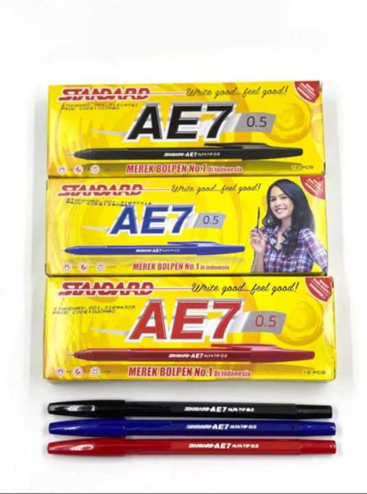 [1 Pack/12 Pcs] PULPEN Standard AE7 Alfa Tip 0.5 | Lazada Indonesia