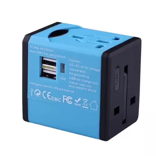 World Travel Multi-Country Converter USB Conversion Socket British ...