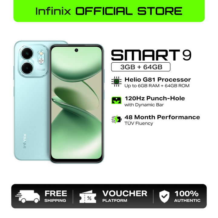 Infinix Smart 9, (up to 6GB [3GB + 64GB] | Lazada PH