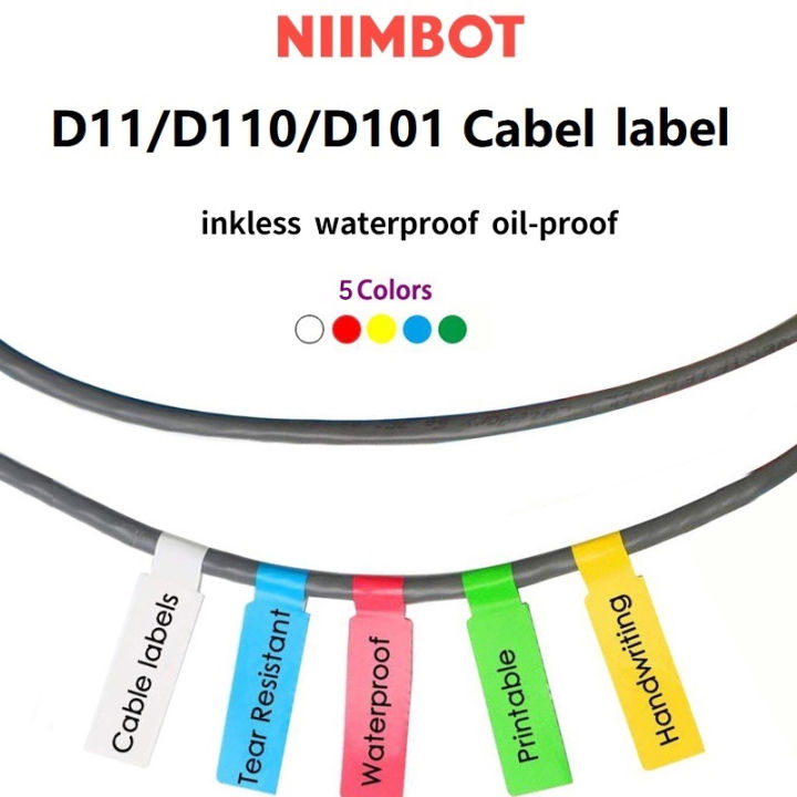 Niimbot D11/D110/D101 Cable Label Sticker Waterproof Oil Proof No Glue ...