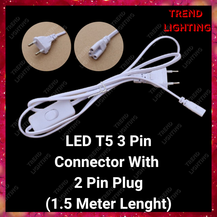 LED T5 Tube Connector Cable 2 Pin Plug LED T5 Plug Wire Connector | LED ...