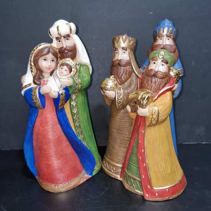 Nativity Belen Set - Holy Family and 3 Kings Figurine [Christmas ...