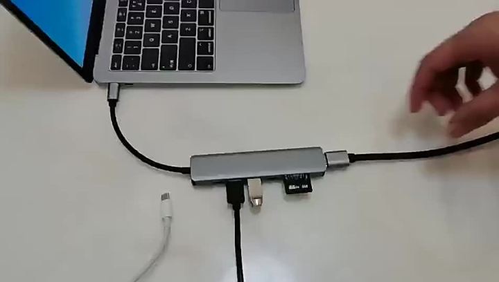 7 In 1 Aluminum 3 0 C Hub Multiport Docking Station Pd Charging 7 Port