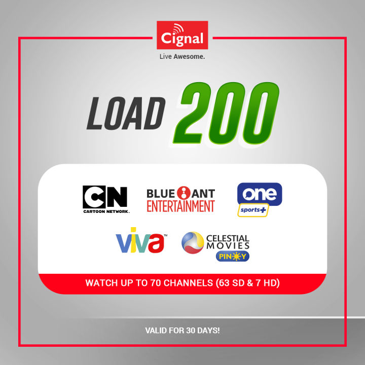 Cignal Prepaid Plan 200 | Lazada PH