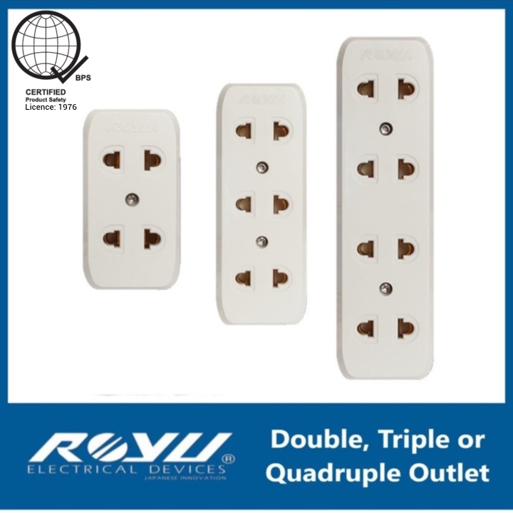 ROYU EXTENSION OUTLET 2 GANG - 4 GANG（PER PCS) | Lazada PH