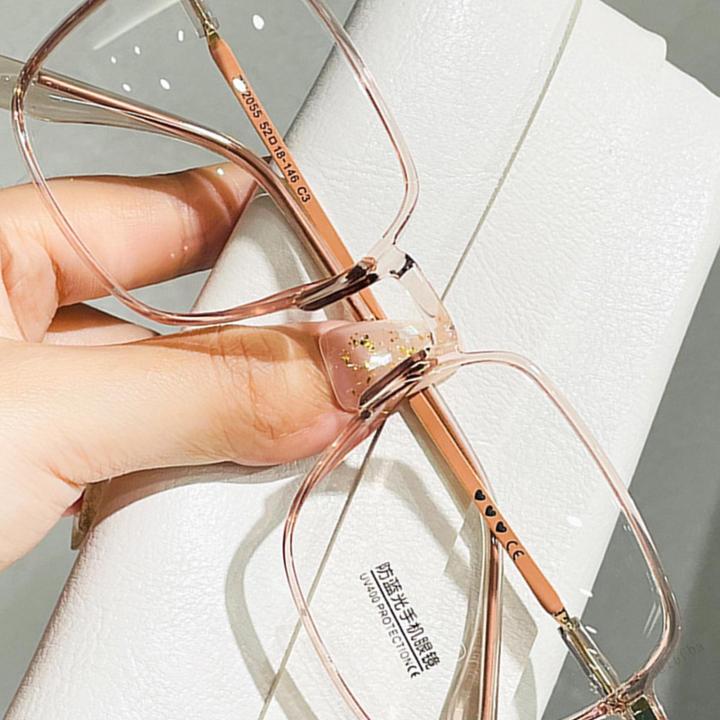 YTRY แว่นตานักเรียนกรองแสงสีฟ้าแว่นสายตาสั้นป้องกันดวงตาสำหรับผู้หญิง ...