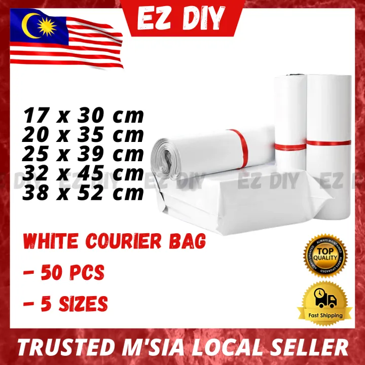 [EZ] White Courier Bag Parcel Bag No Pocket Packaging Bag Parcel ...