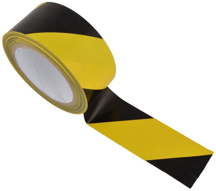 2inch x 20 Meters Black and Yellow Hazard Warning/Safety Stripe ...
