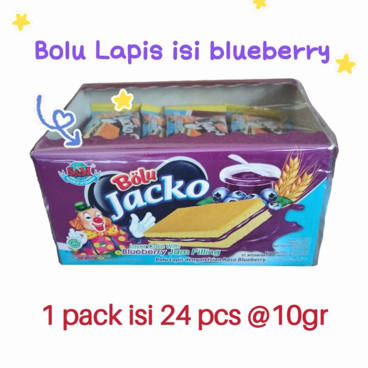 Bolu Lapis Jacko isi Blueberry 1 pack 24 pcs | Lazada Indonesia