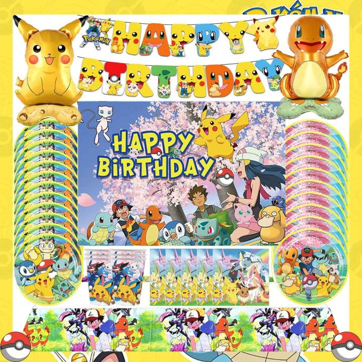 Pokemon Birthday Party Decoration New POKEMON GO Theme Tableware ...