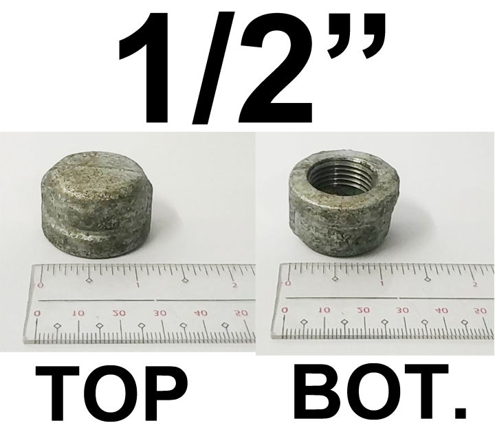 MECH GI CAP 1/2" SCH40 STANDARD THREADED SCREW TYPE GALVANIZED IRON ...