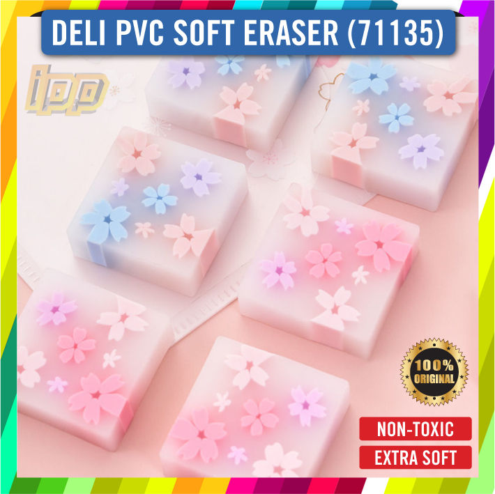 Deli PVC Soft Eraser / Soft Clean and Dust Free Eraser (71135) 1pc ...