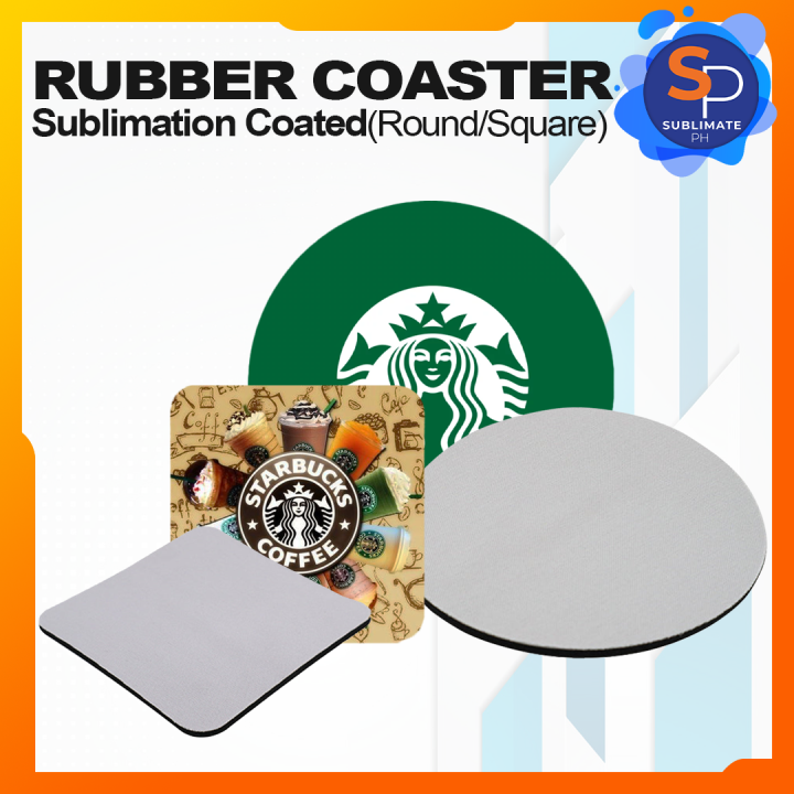 Personalized Sublimation Coated Round/Square Rubber Coaster Sublimation ...