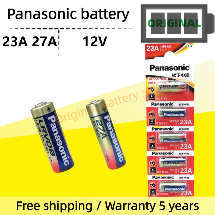 5PCS Panasonic 23a 27A 12v Battery 23A/27A 12V Doorbell Electronic Battery Anti-theft Trigger ...