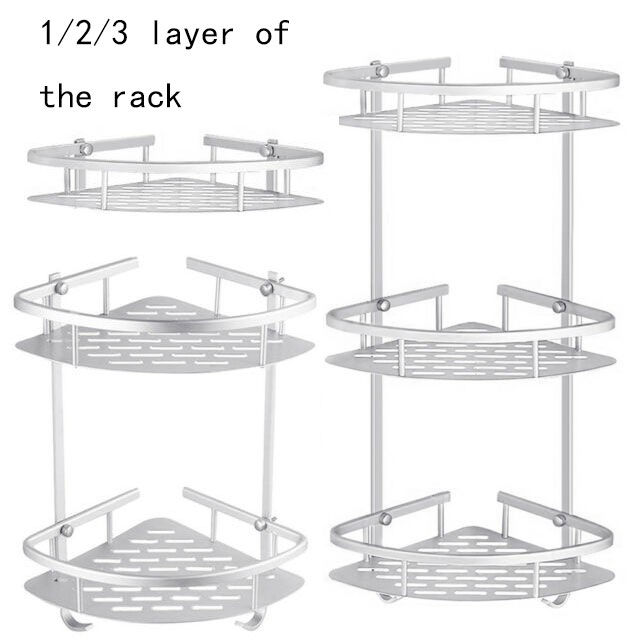 1/2/3 Layer Corner Bathroom Rack Triangular Bathroom Corner Organizer ...