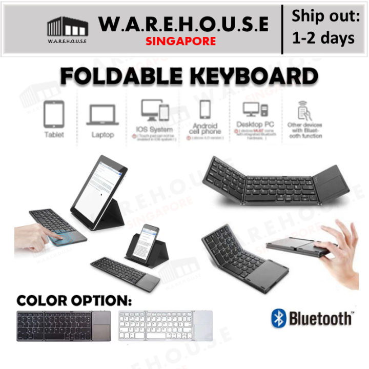 [Warehouse] B033 Mini Folding Keyboard Bluetooth Wireless Touchpad ...