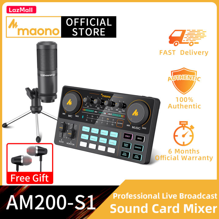 MAONO AM200-S1 Sound Card Microphone Set Professional Live Broadcast ...