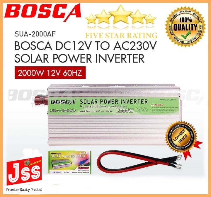 BOSCA Sua-2000AF 2000W 12V Dc To 230V AC Solar Energy Emergency Power ...