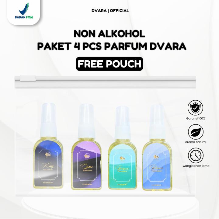 (BPOM) PAKET PARFUM NON ALKOHOL ISI 4 PCS + FREE POUCH WANGI TAHAN LAMA ...