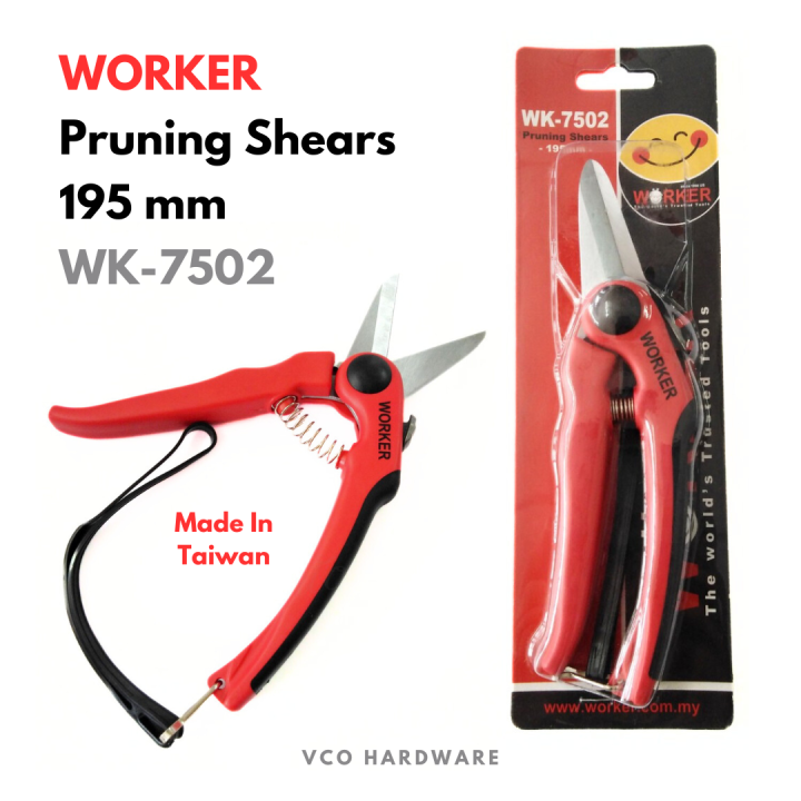 WORKER 195 MM Pruning Shears Heavy Duty Good Quality/Cutter/Gunting ...