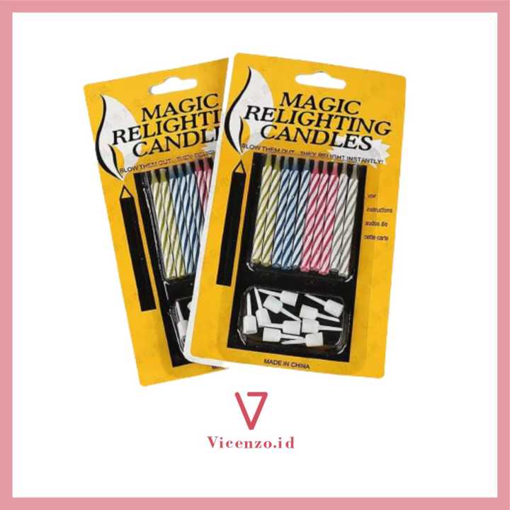 VICENZO Lilin magic Lilin ulangtahun / Lilin magic 1 pack isi 10 Lilin ...