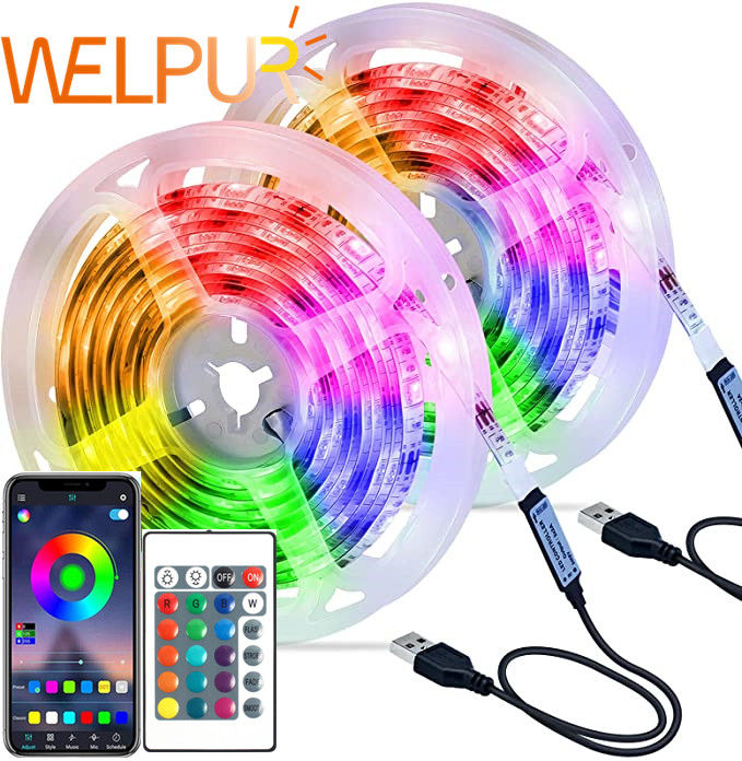 Outdoor 5M waterproof 5050 RGB 5v Bluetooth light band, music light ...